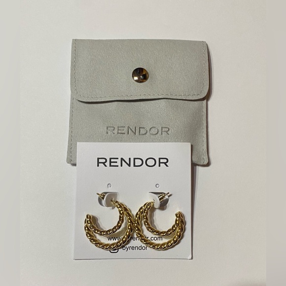 Rendor | Jewelry | Nwt Rendor Victoria Double Hoop Earrings In Yellow ...